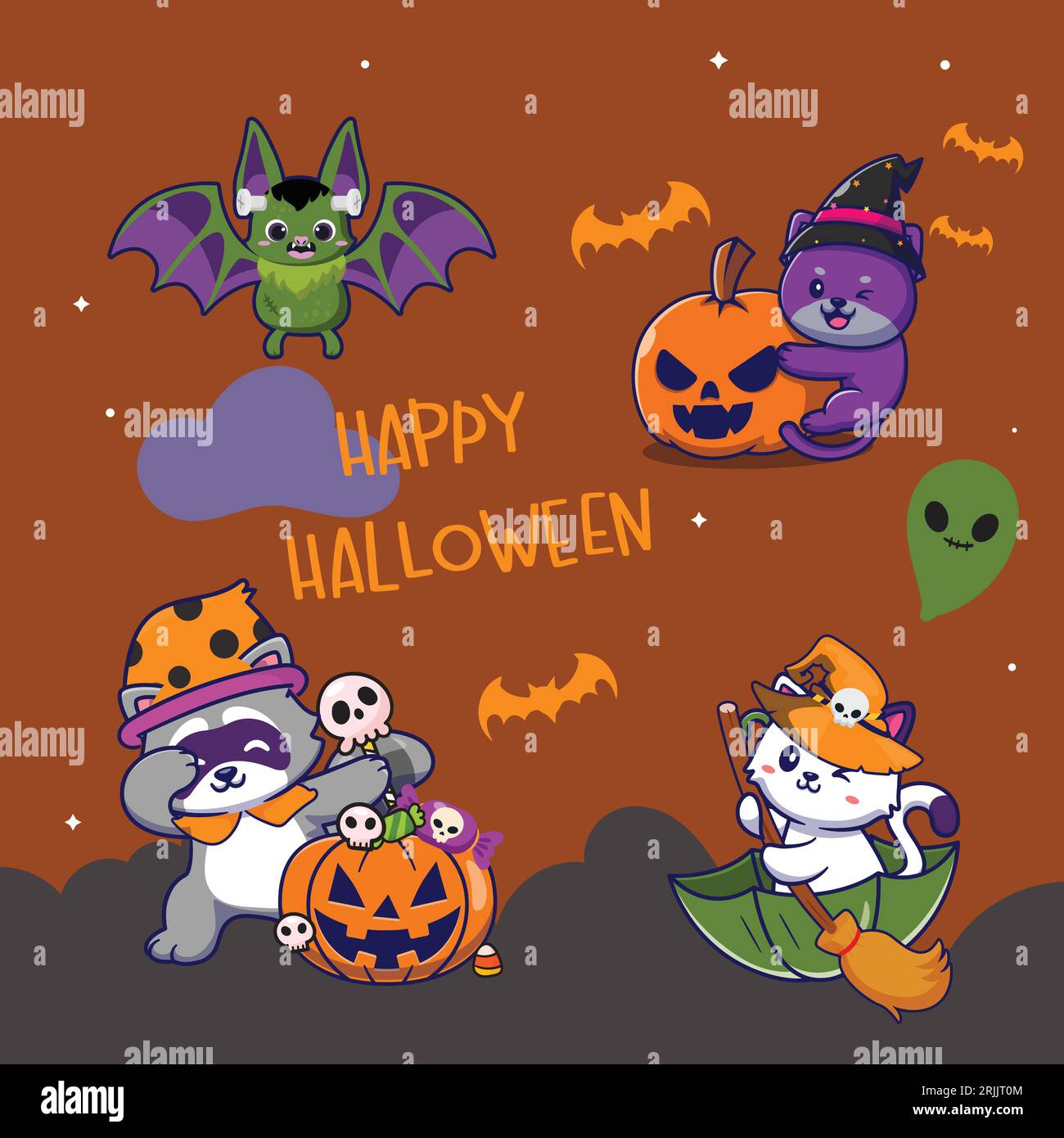 Cat and skull clipart Stock Vector Images - Alamy