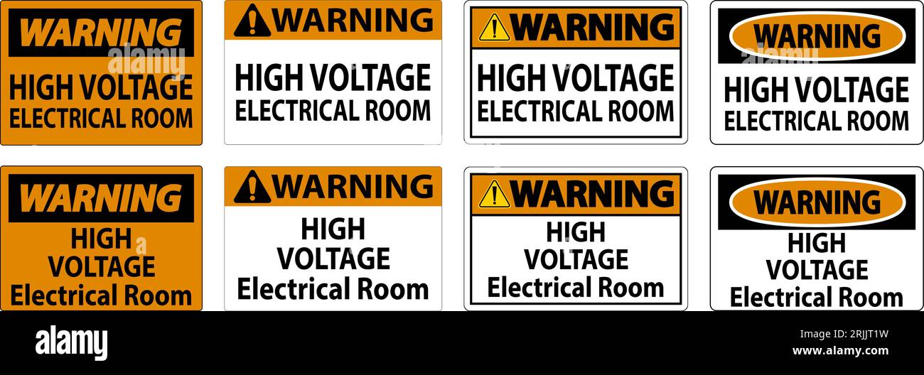 Warning Sign High Voltage - Electrical Room Stock Vector Image & Art ...