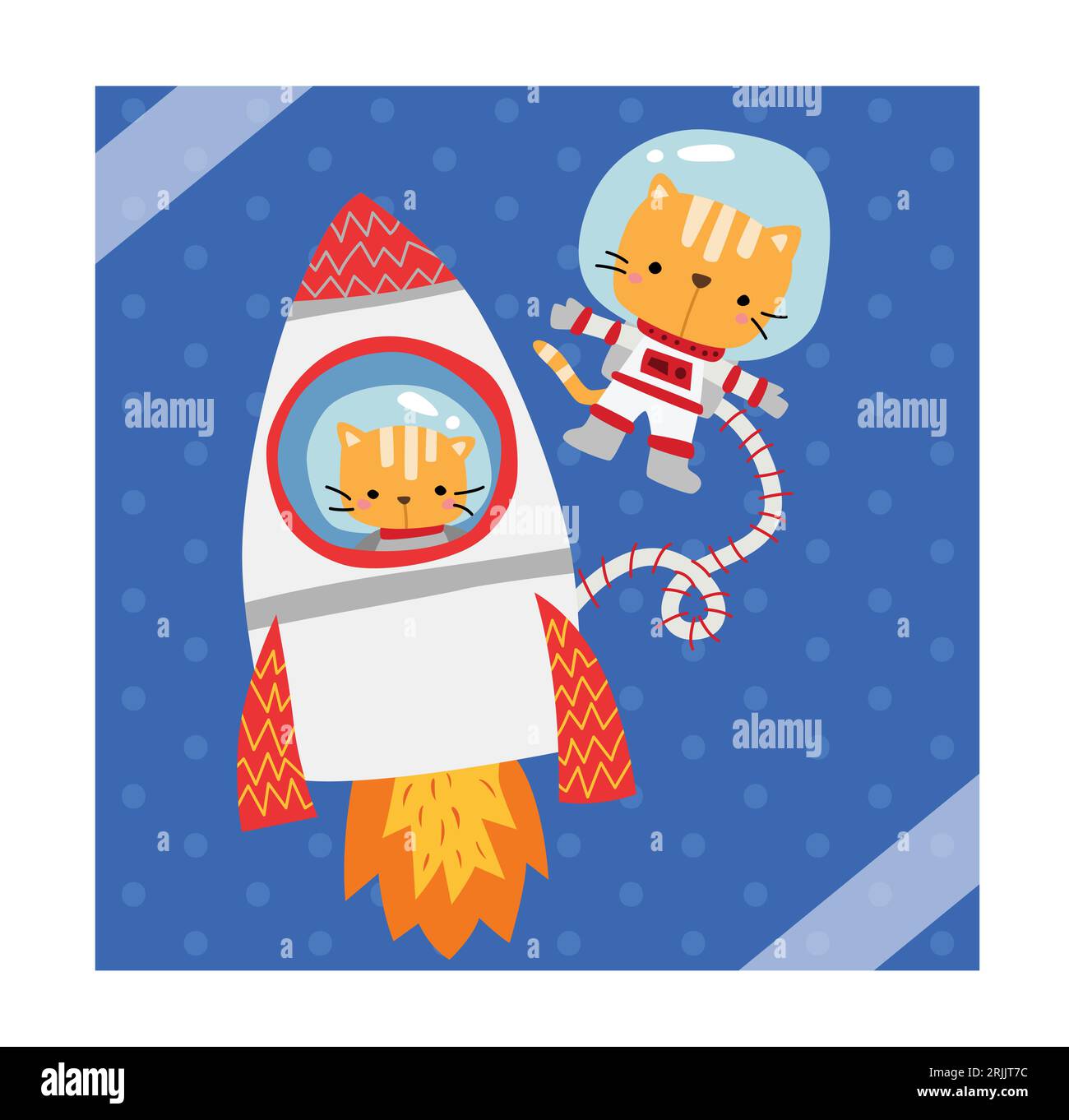 Cute cartoon space card with astronaut Vector illustration Stock Vector ...
