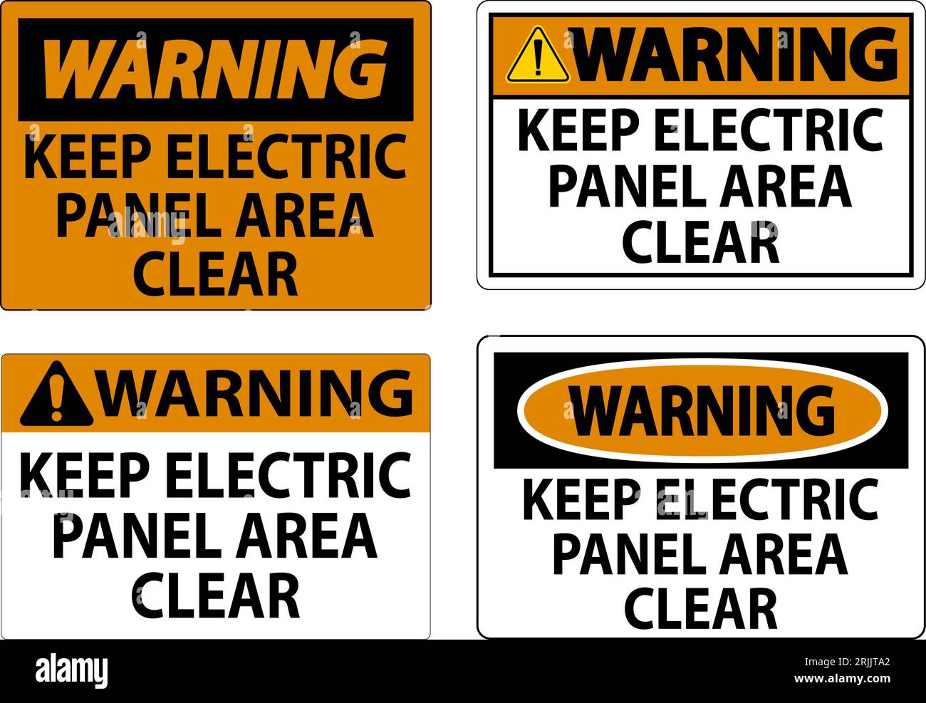 Warning Sign Keep Electric Panel Area Clear Stock Vector Image & Art ...