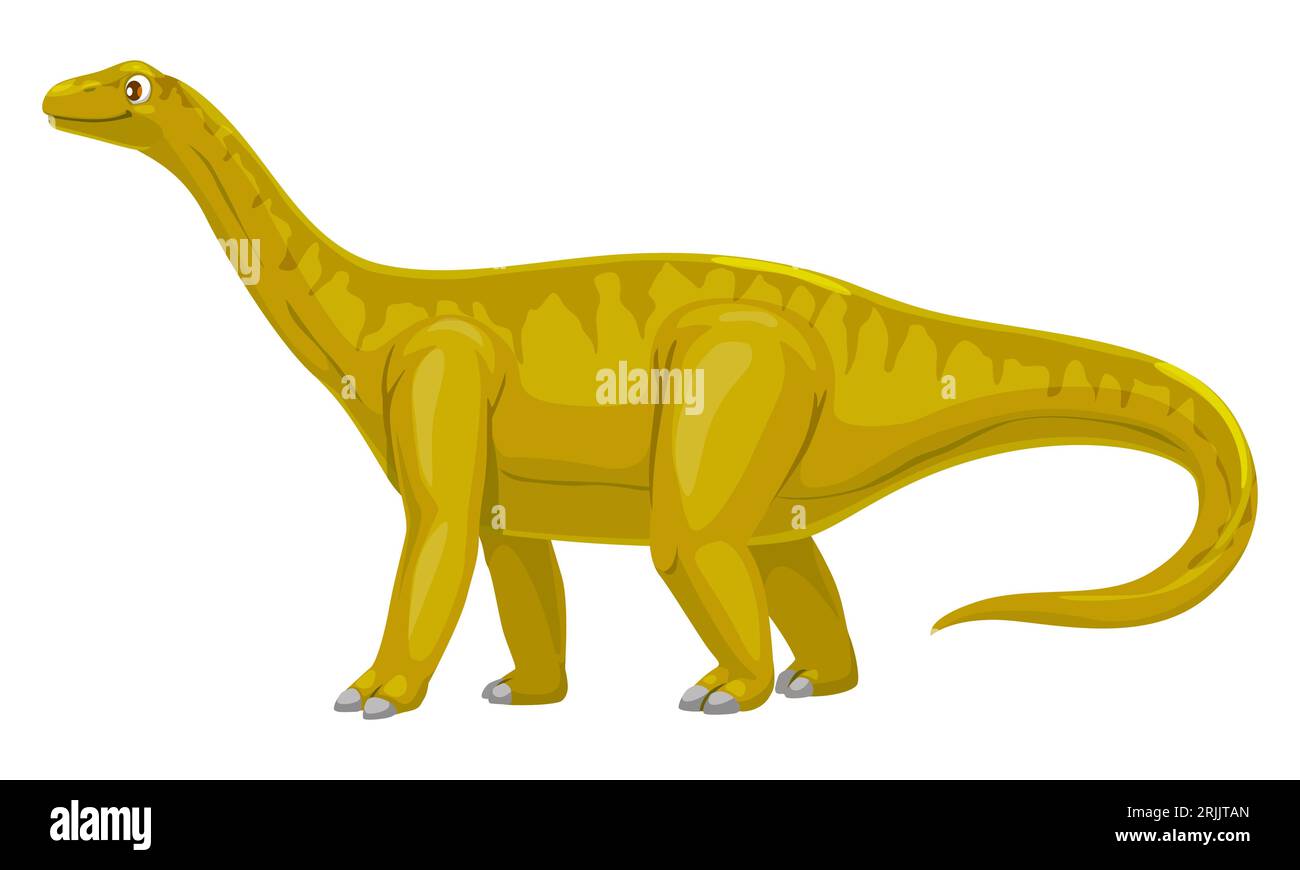 Vulcanodon dinosaur cheerful cartoon character. Paleontology animal ...
