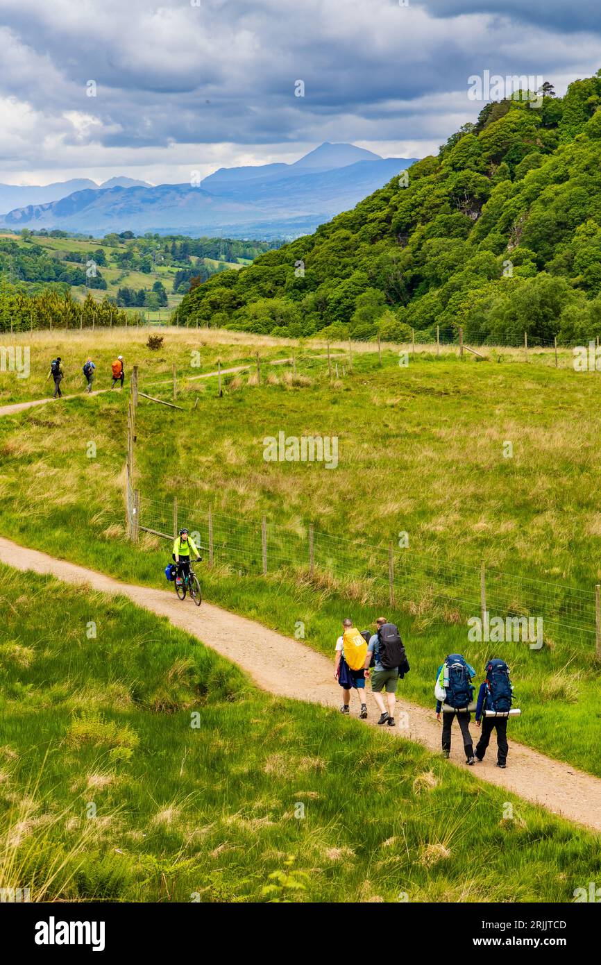 Hikers and walkers on the West Highland Way long distance route heading ...