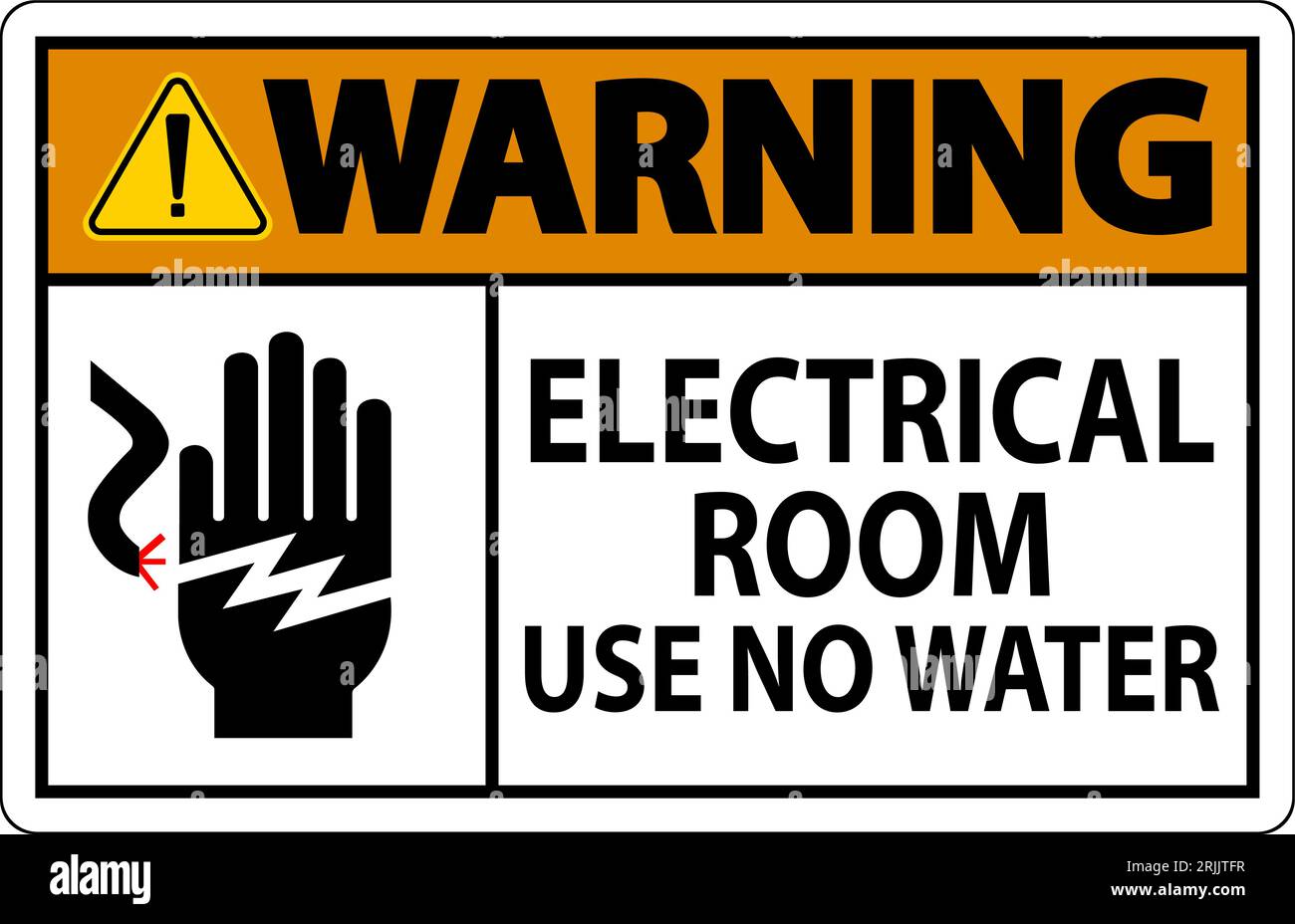 Restricted Area Sign Warning Electrical Room Use No Water Stock Vector ...
