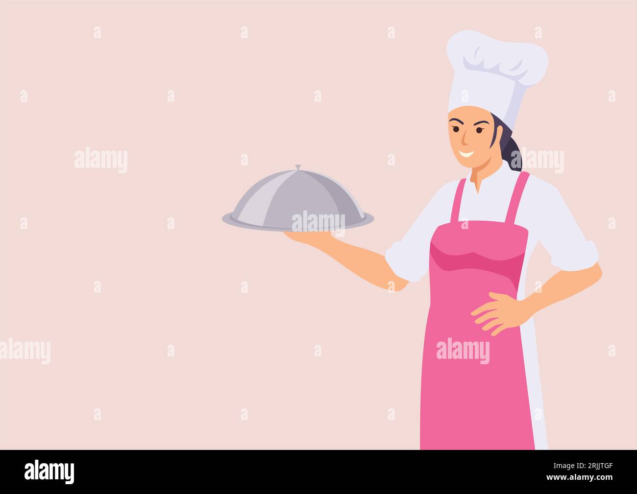 Simple flat vector illustration of a female chef Stock Vector Image ...