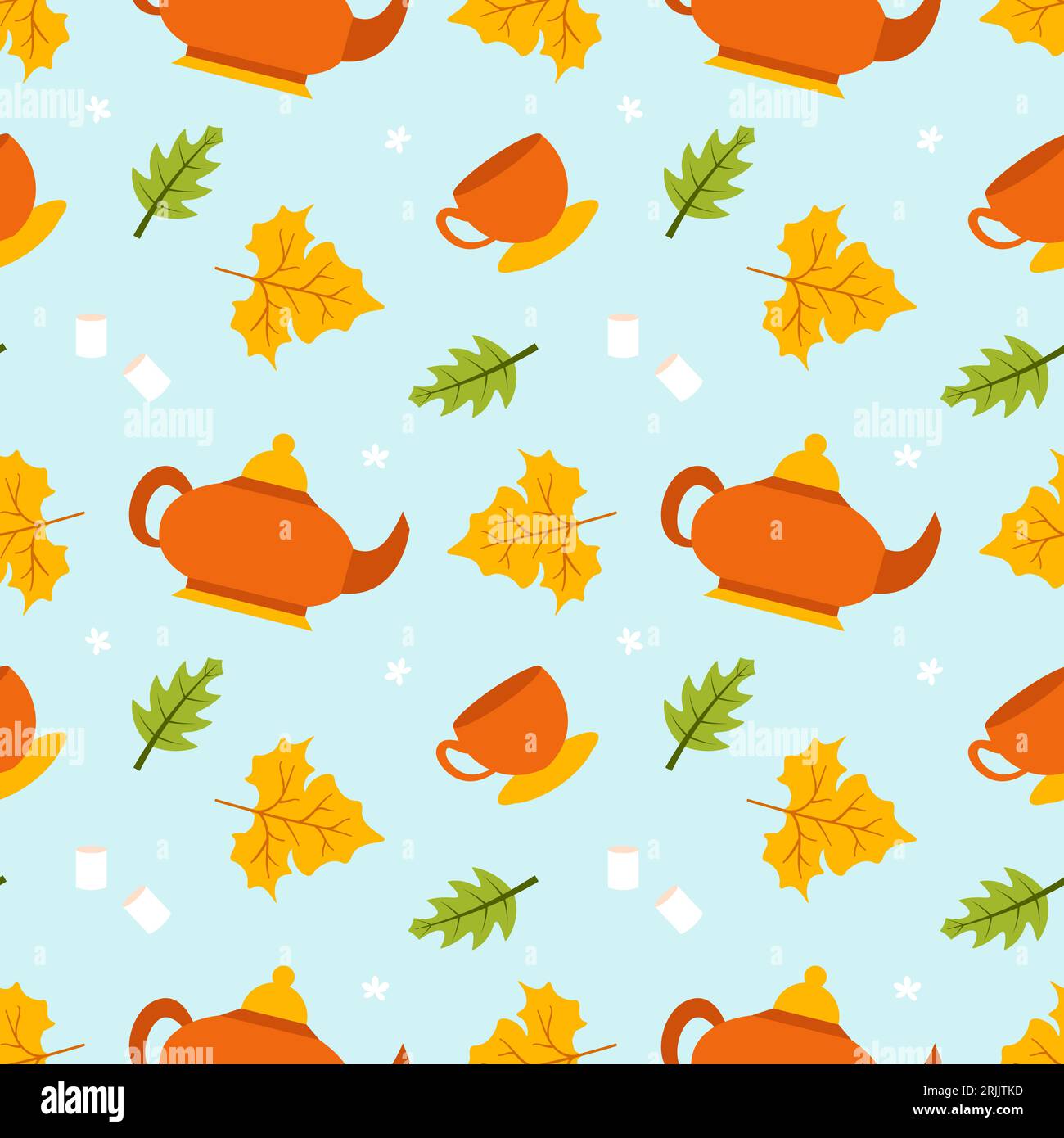 Autumn Season Seamless Pattern Design with Fall Elements in Template ...