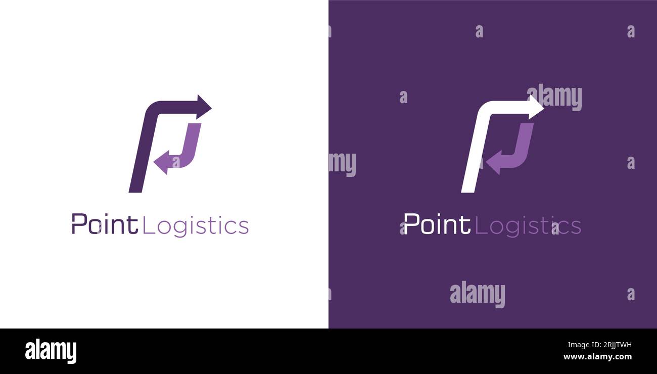 Modern and unique P logistics business logo design 2 Stock Vector Image ...