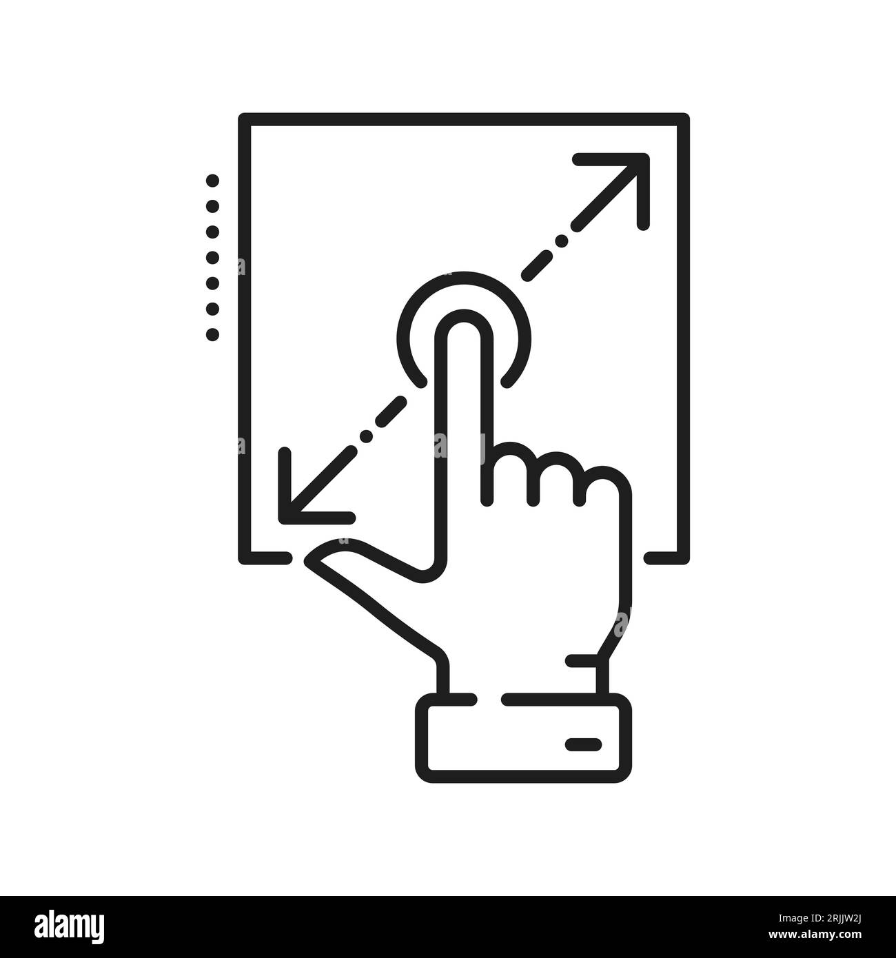 Scaling and reduce sign, smaller and bigger maximize sign, hand press button for web design ...