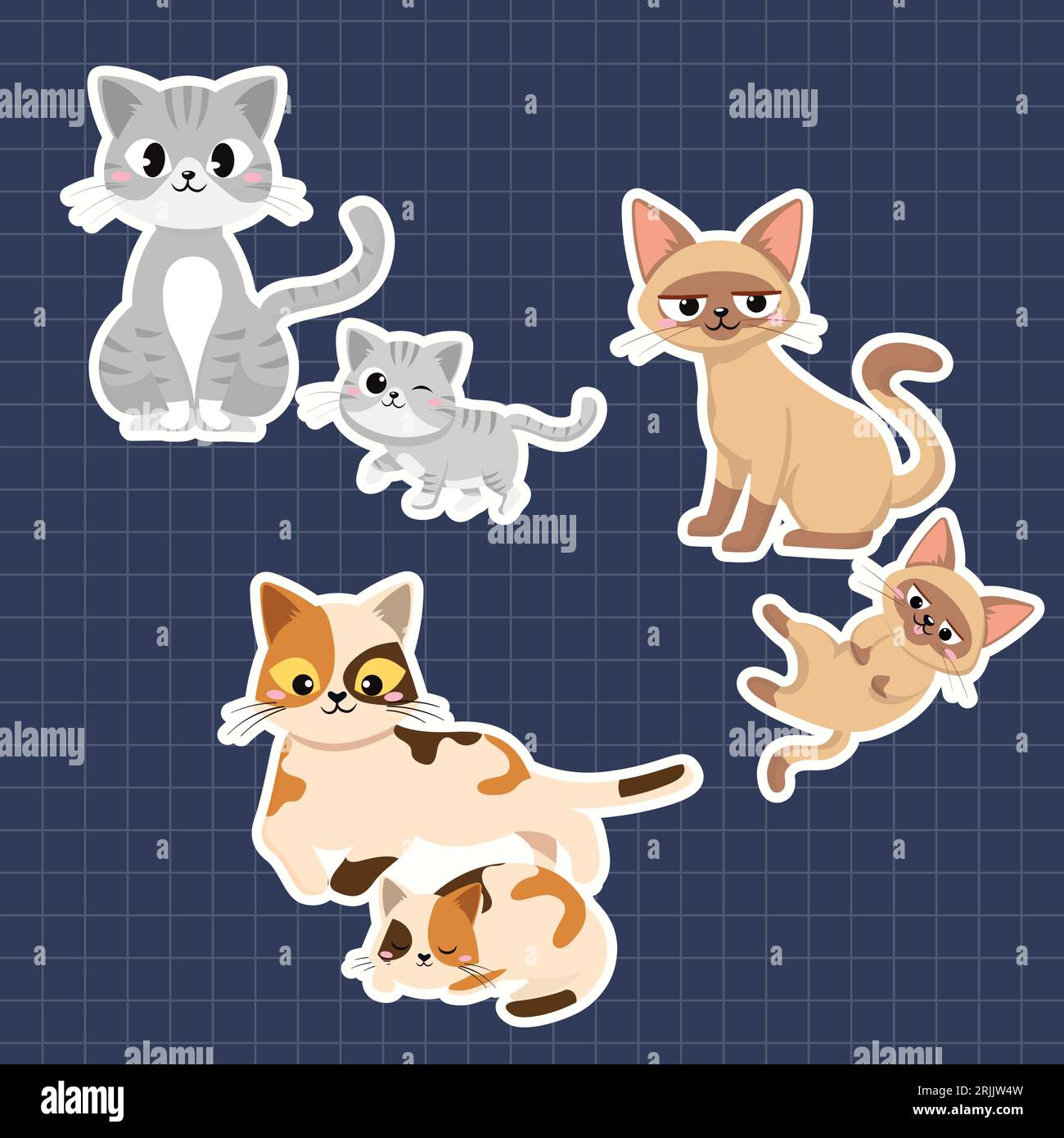 Set of animals in cartoon style. Mom and baby animals Stock Vector ...