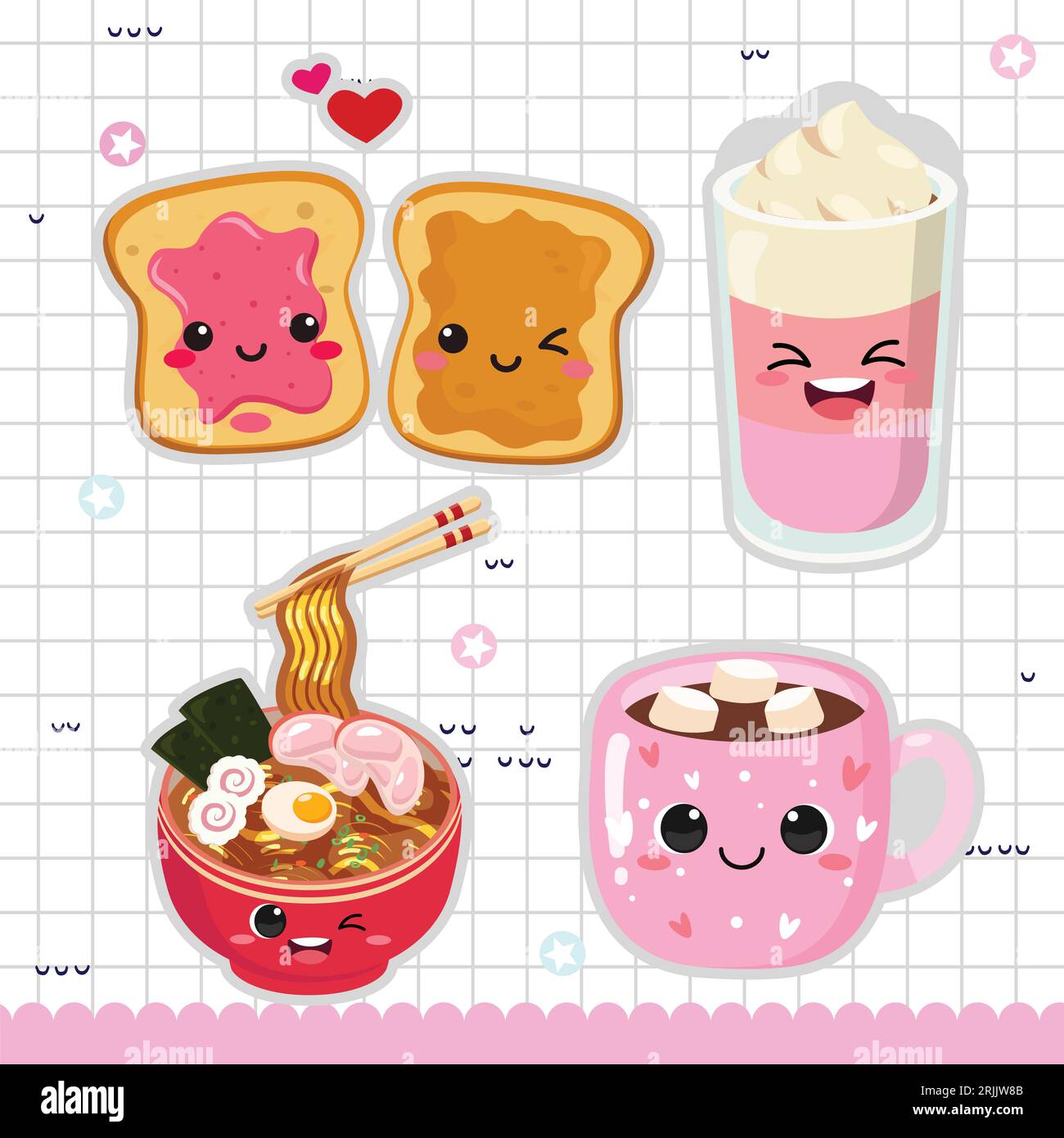 Set funny fast food Stock Vector Images - Alamy