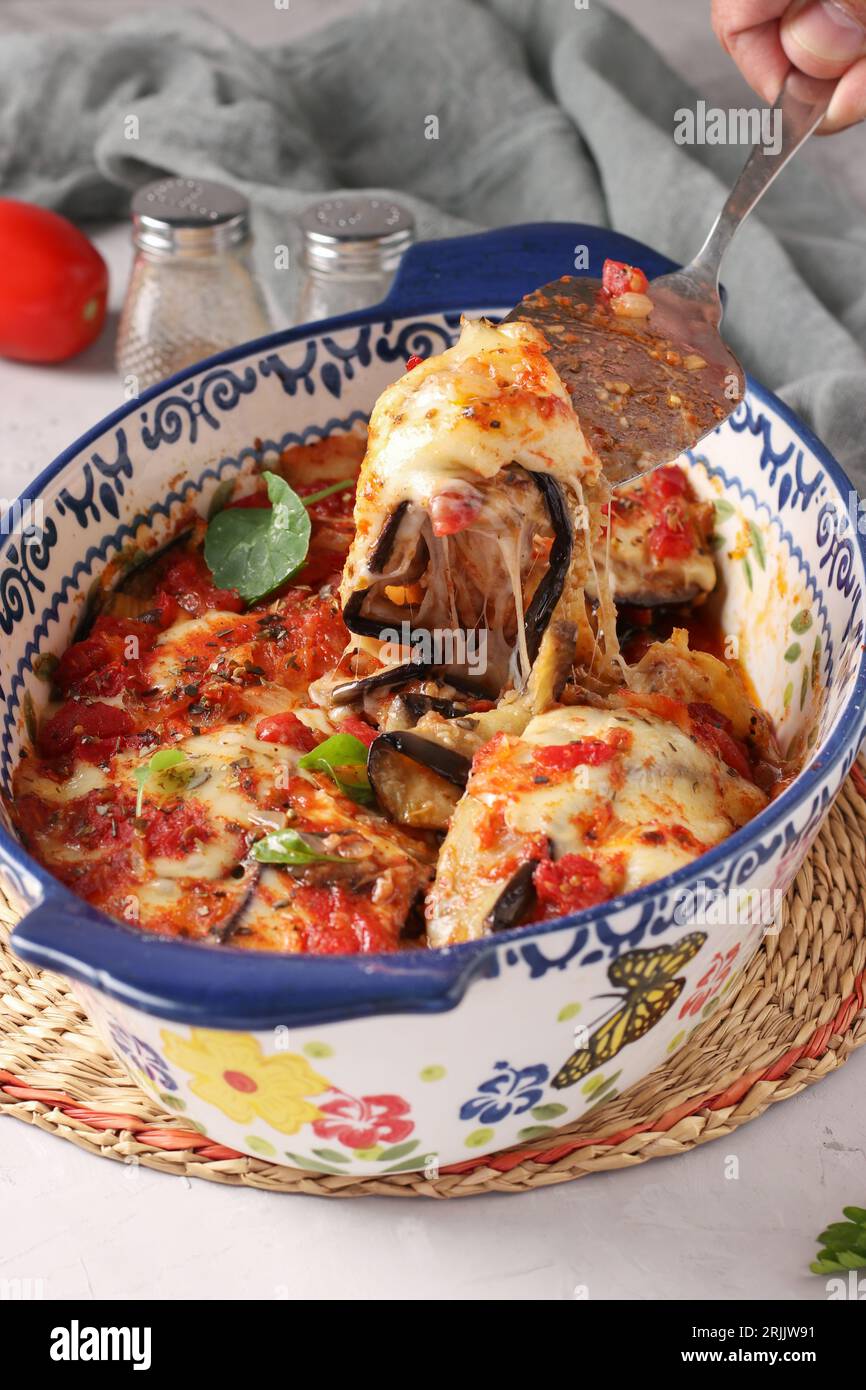 Parmigiana is an appetizer made from baked eggplant, cheese, garlic and ...
