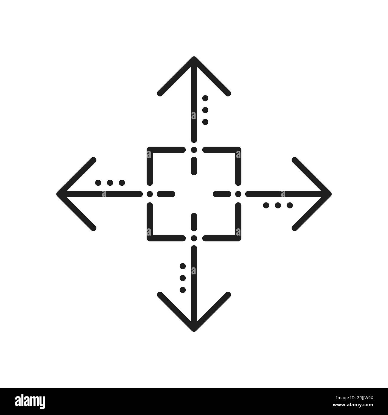 Compact size, change scale, resize picture, full screen icon. Scale fit vector business concept ...