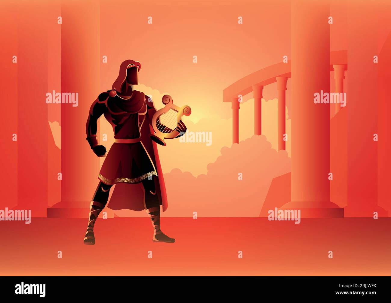 Greek god and goddess vector illustration series, Apollo, the God of ...