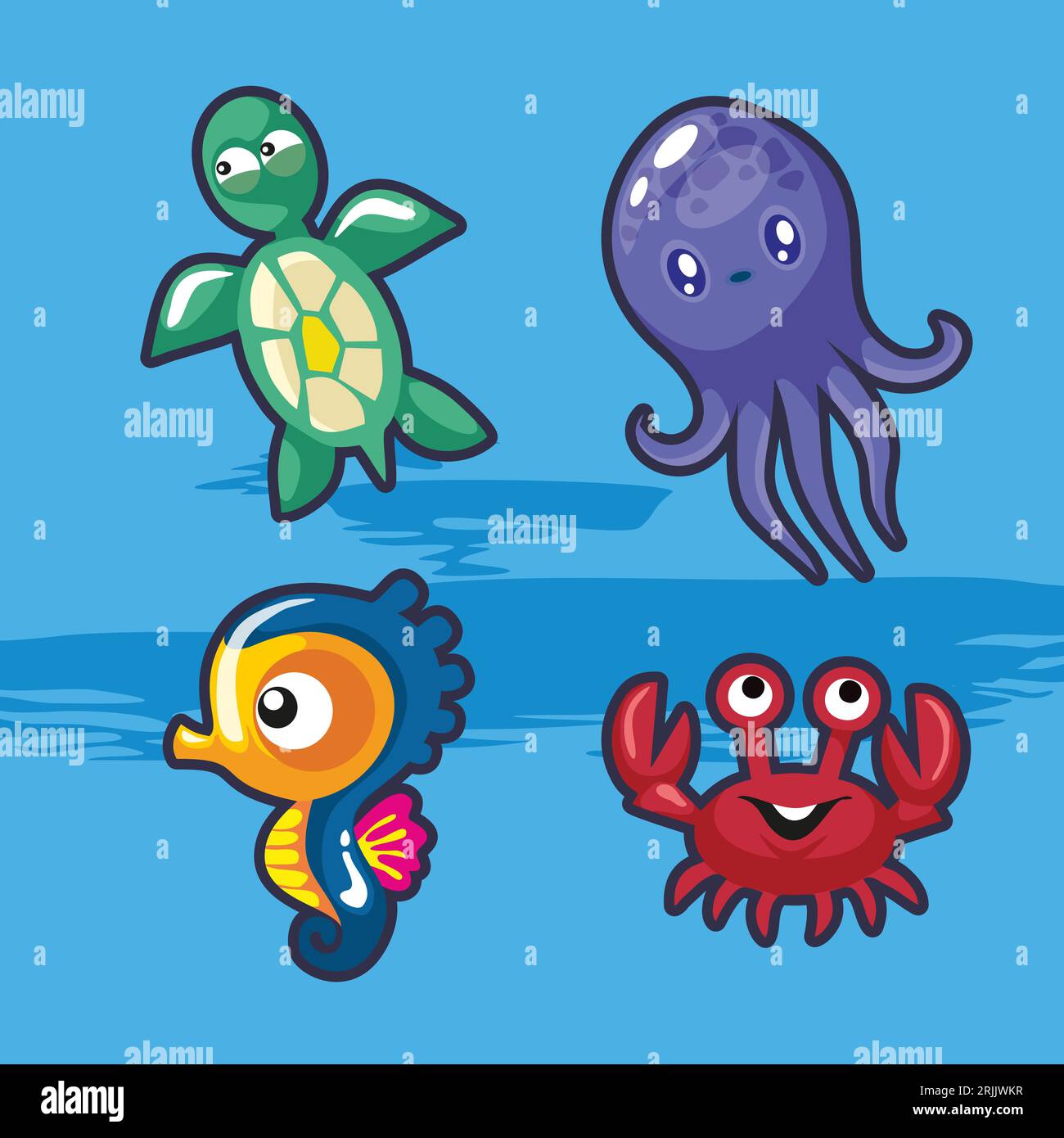Cartoon marine theme Stock Vector Images - Alamy