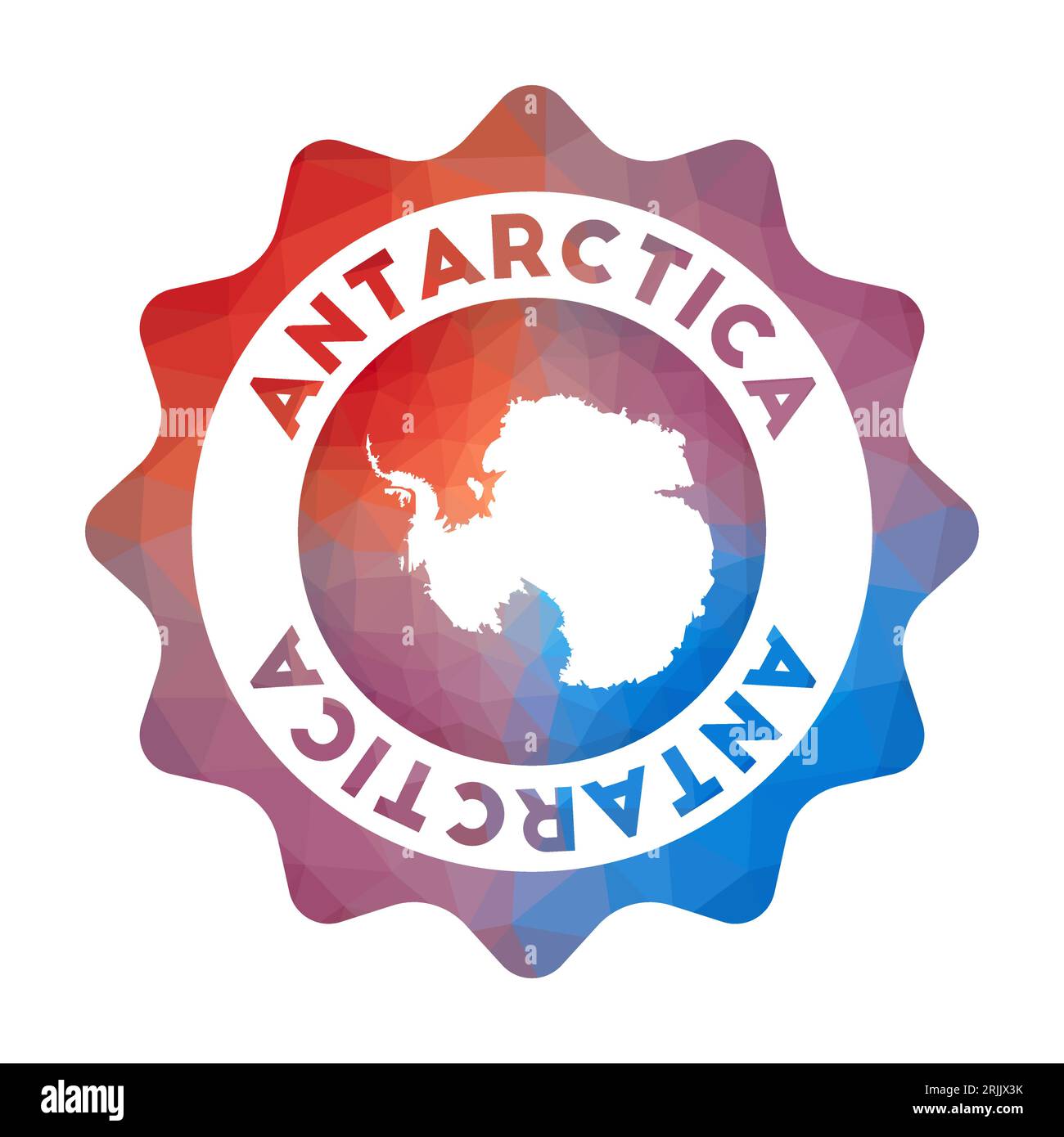 Antarctica low poly logo. Colorful gradient travel logo of the country ...