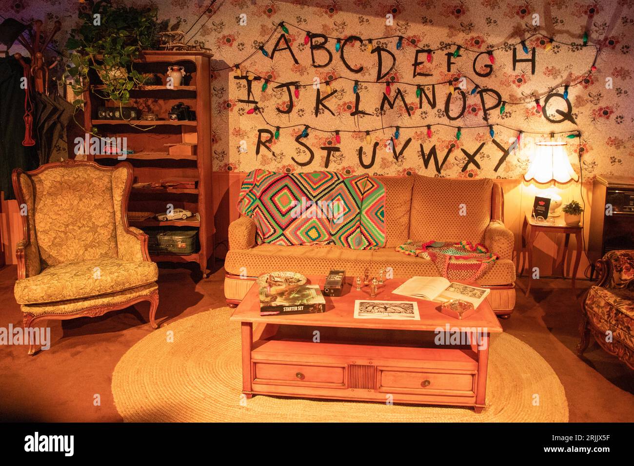 Milan , Italy - 08 17 2023 : Stranger Things Series movies living room ...