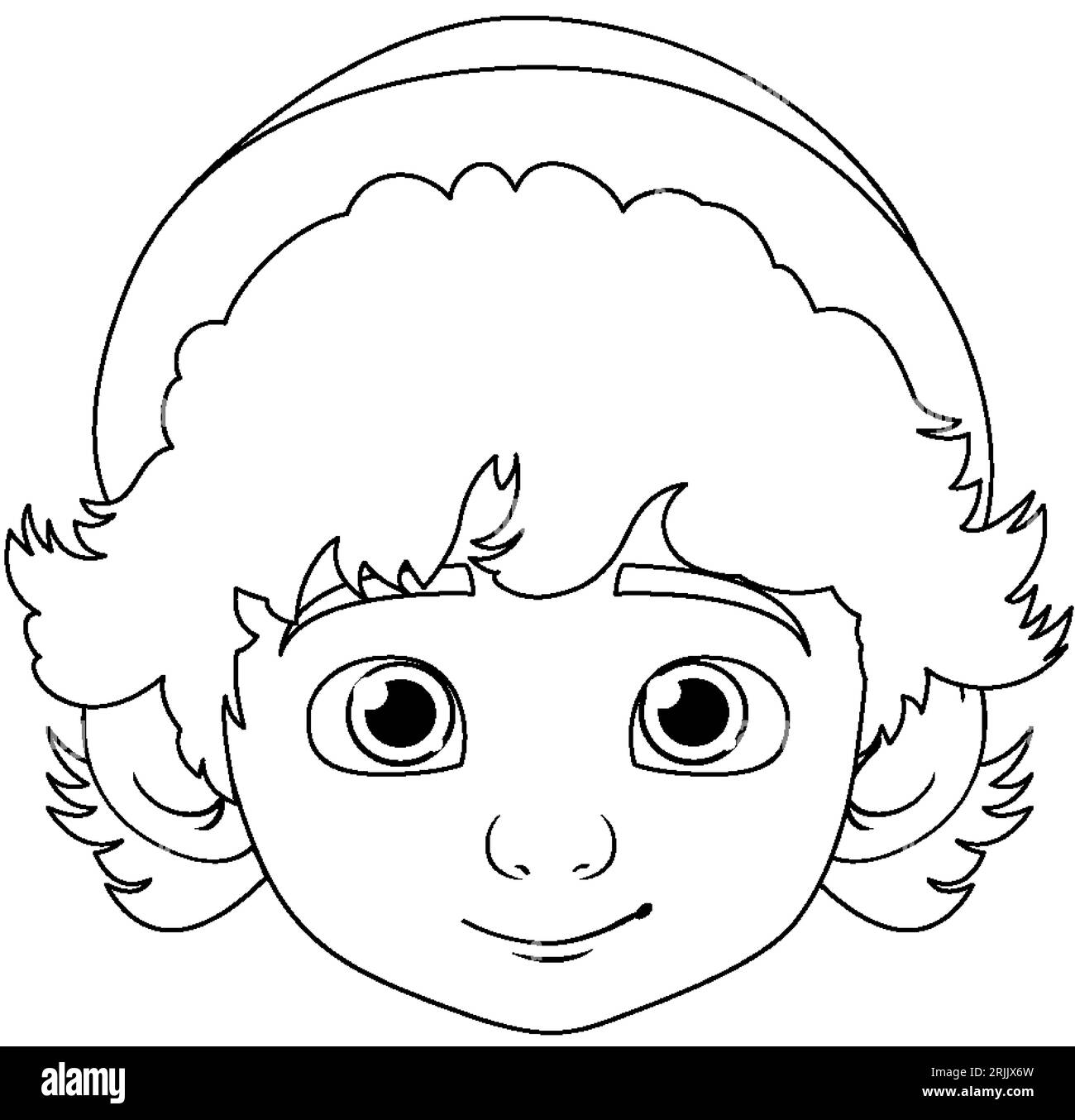 Vector cartoon illustration of a boy with a neutral facial expression ...