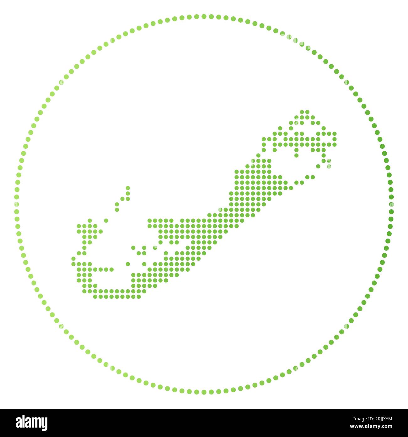 Bermuda digital badge. Dotted style map of Bermuda in circle. Tech icon ...