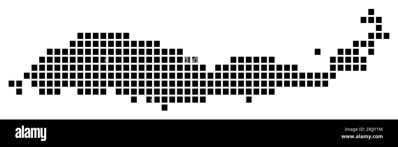 Flores map. Map of Flores in dotted style. Borders of the island filled ...