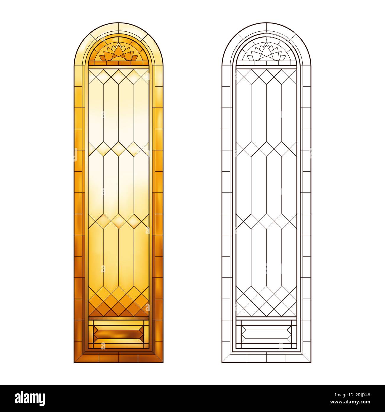 Stained Church glass worksheet in sun colors Stock Vector Image & Art ...