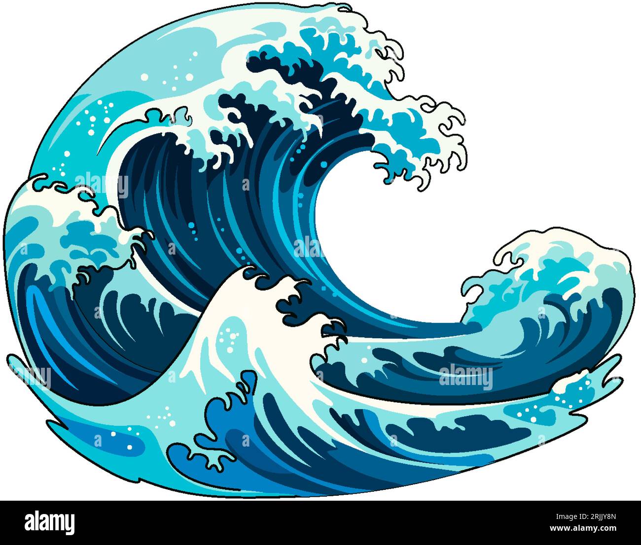 A vector cartoon illustration of a traditional Japanese wave Stock ...