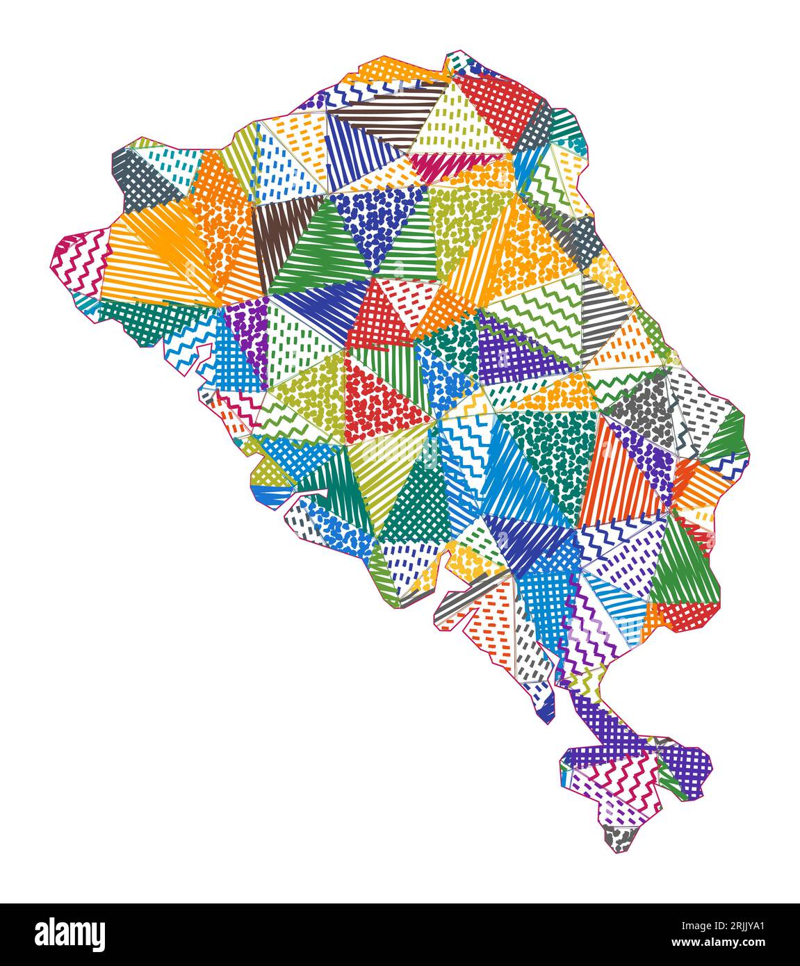 Kid-style map of Colon Island. Hand-drawn polygons in the shape of ...