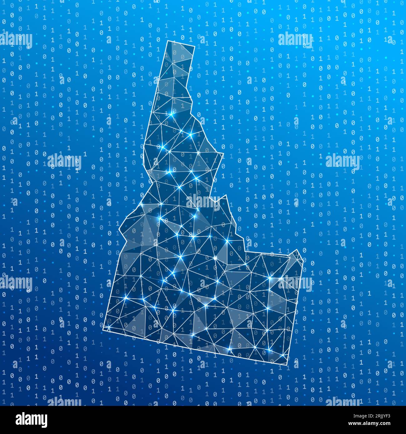 Network map of Idaho. US state digital connections map. Technology ...