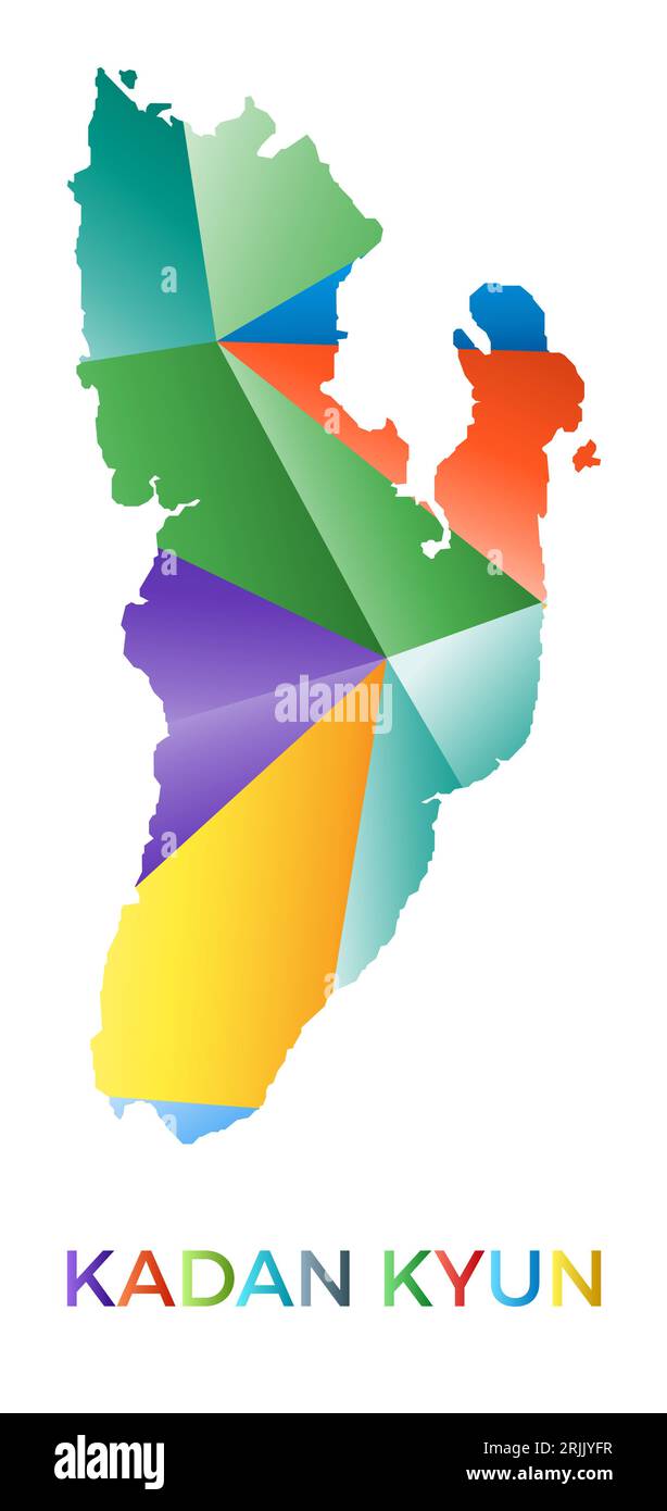 Bright colored Kadan Kyun shape. Multicolor geometric style island logo ...