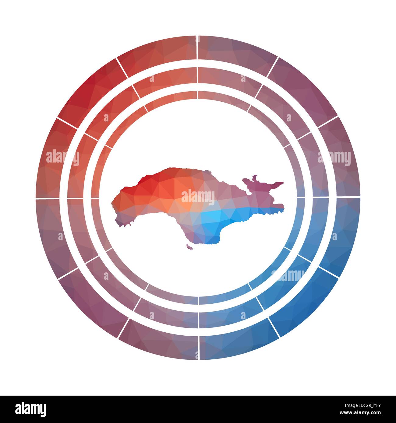 Samos badge. Bright gradient logo of the island in low poly style Stock ...