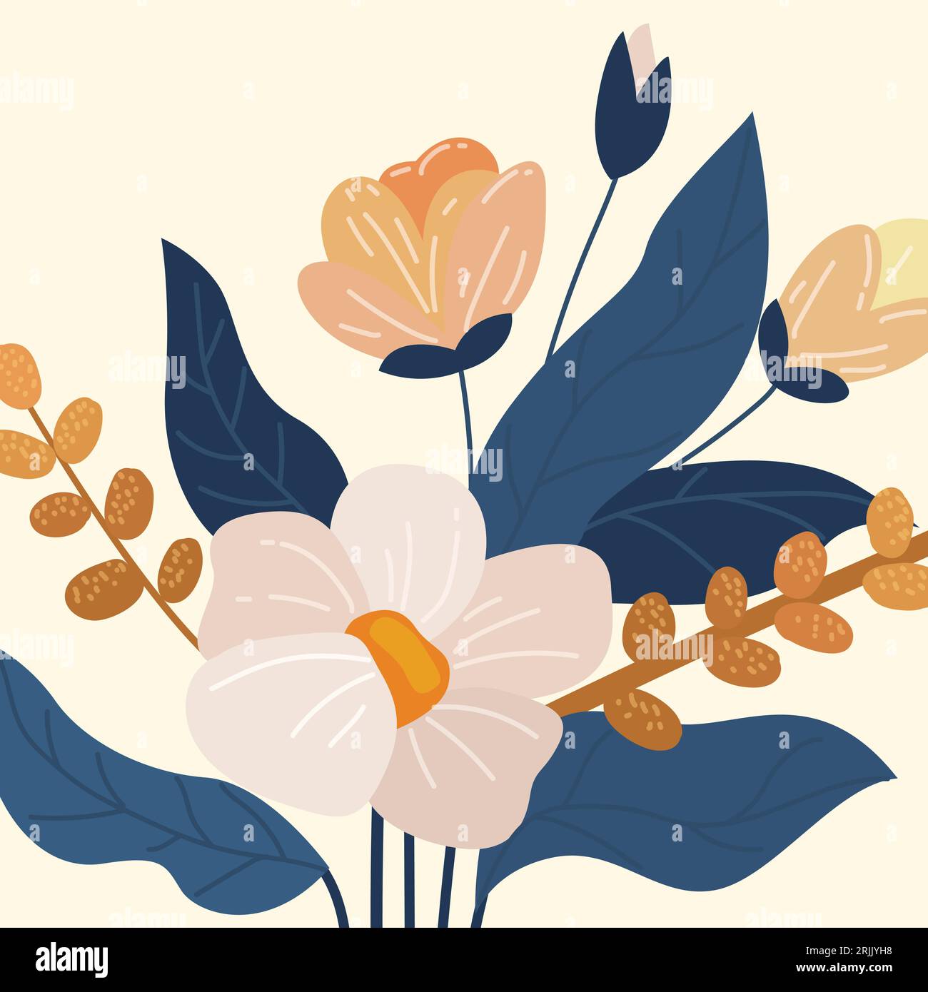 Vector flower design over beige background vector illustration vector ...