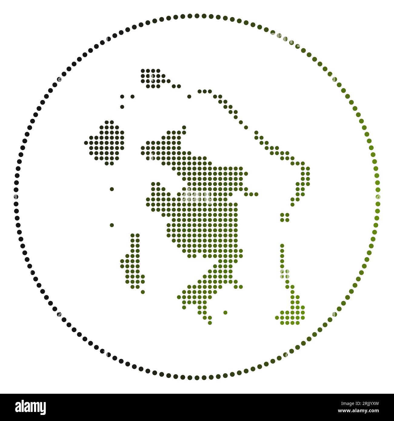 Bora Bora digital badge. Dotted style map of the island in circle. Tech ...