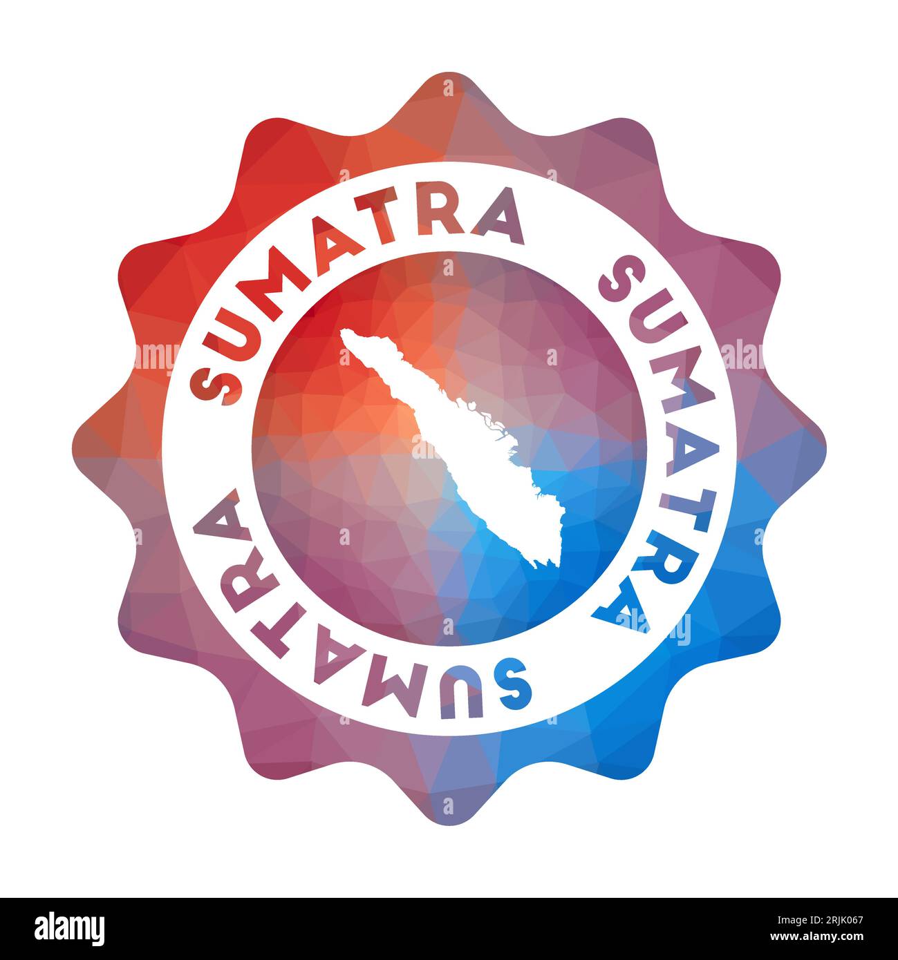 Sumatra low poly logo. Colorful gradient travel logo of the island in ...