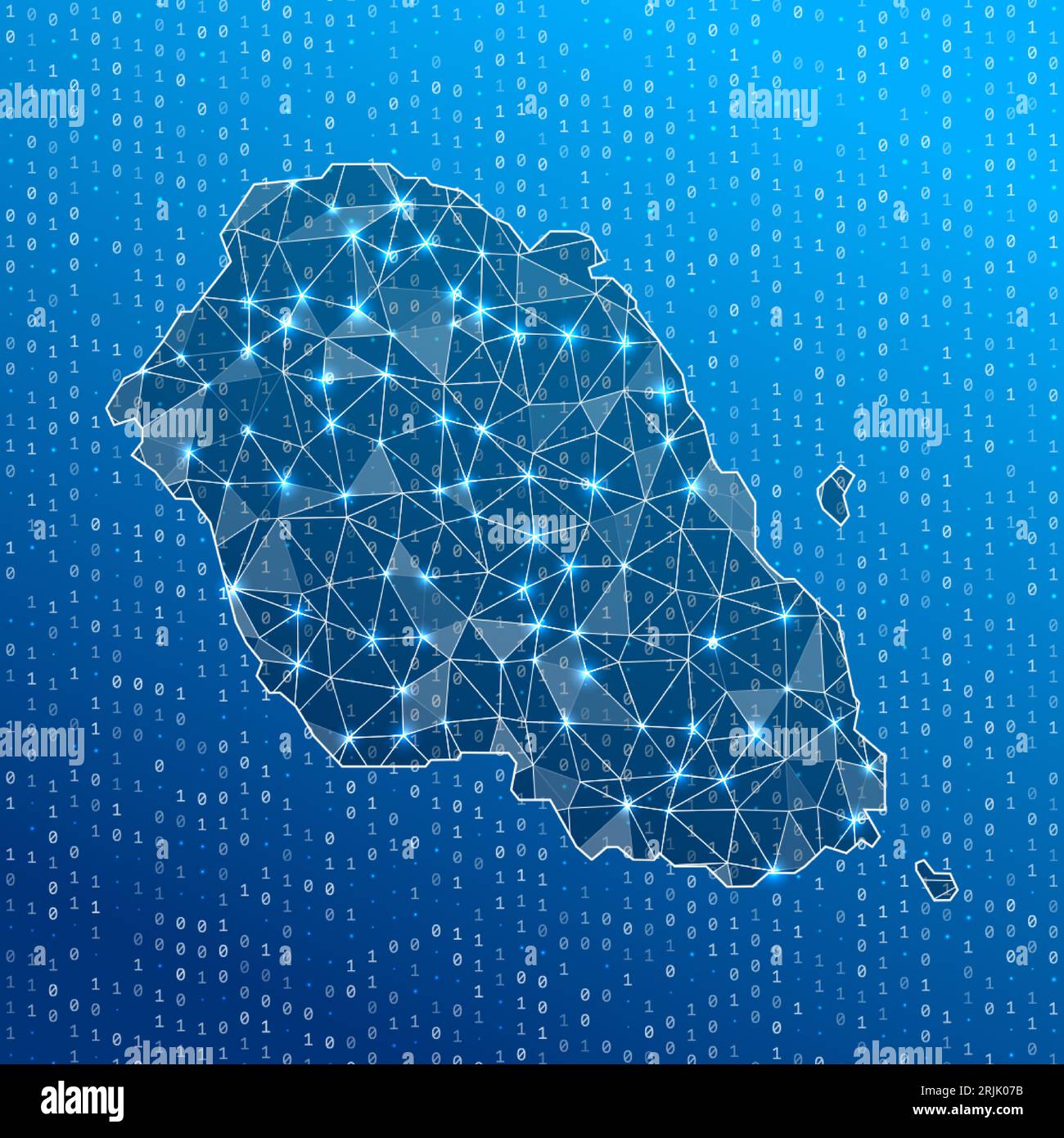 Network map of Graciosa. Island digital connections map. Technology ...