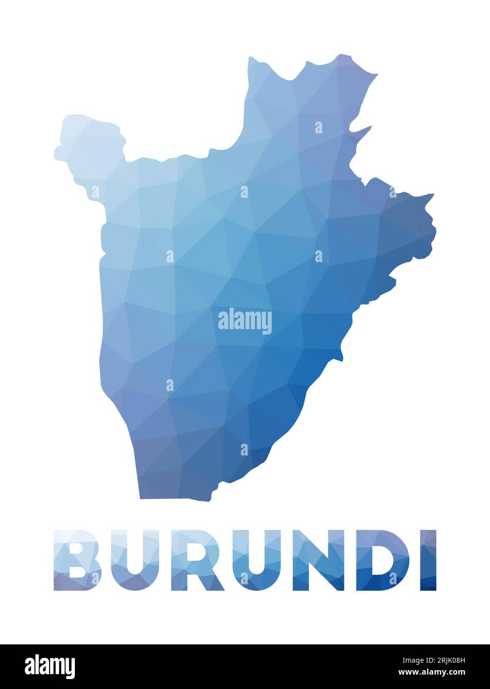 Low poly map of Burundi. Geometric illustration of the country. Burundi ...