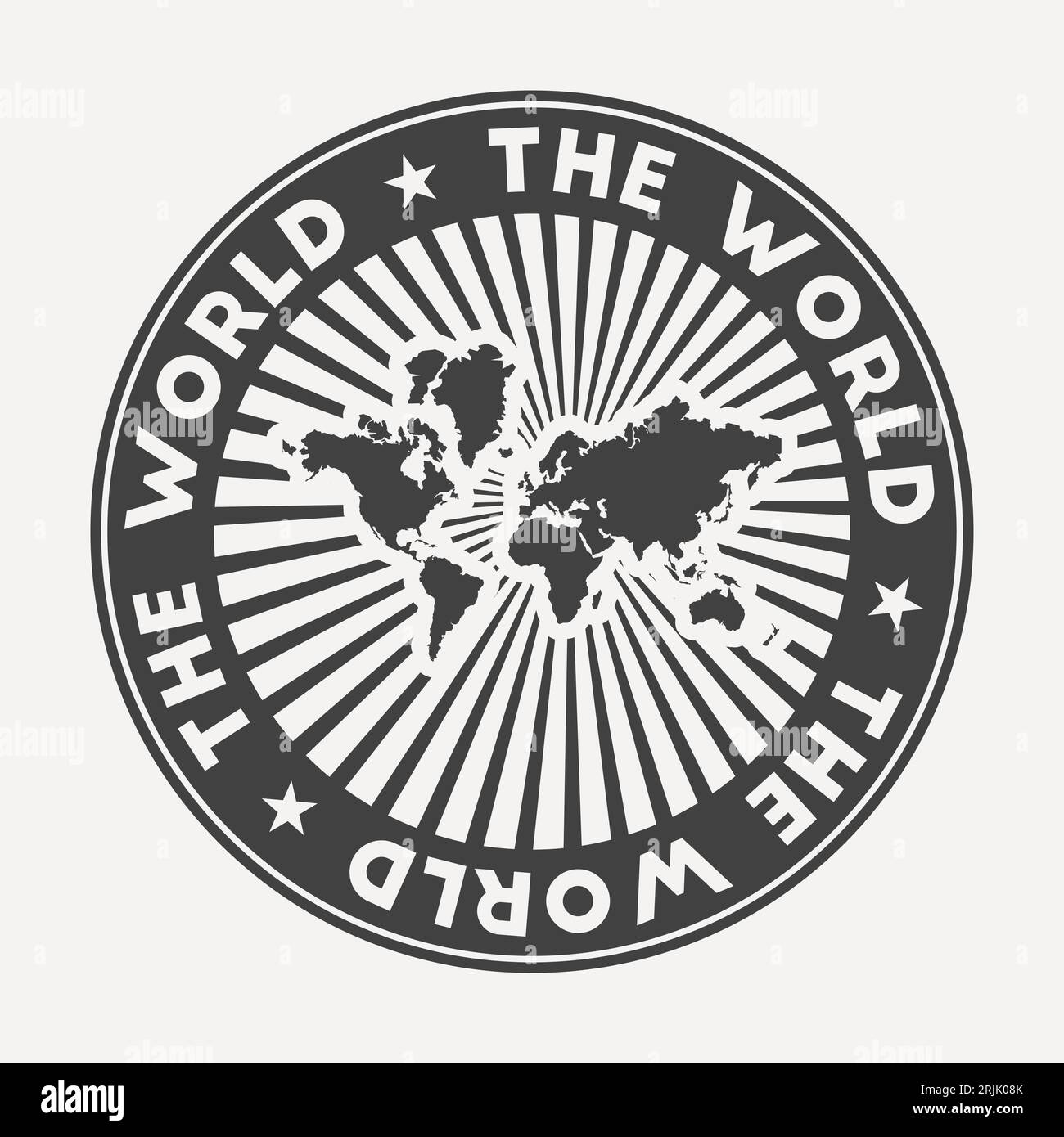The World round logo. Vintage travel badge with the circular name and ...
