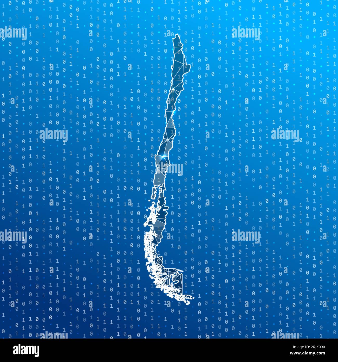 Network map of Chile. Country digital connections map. Technology ...