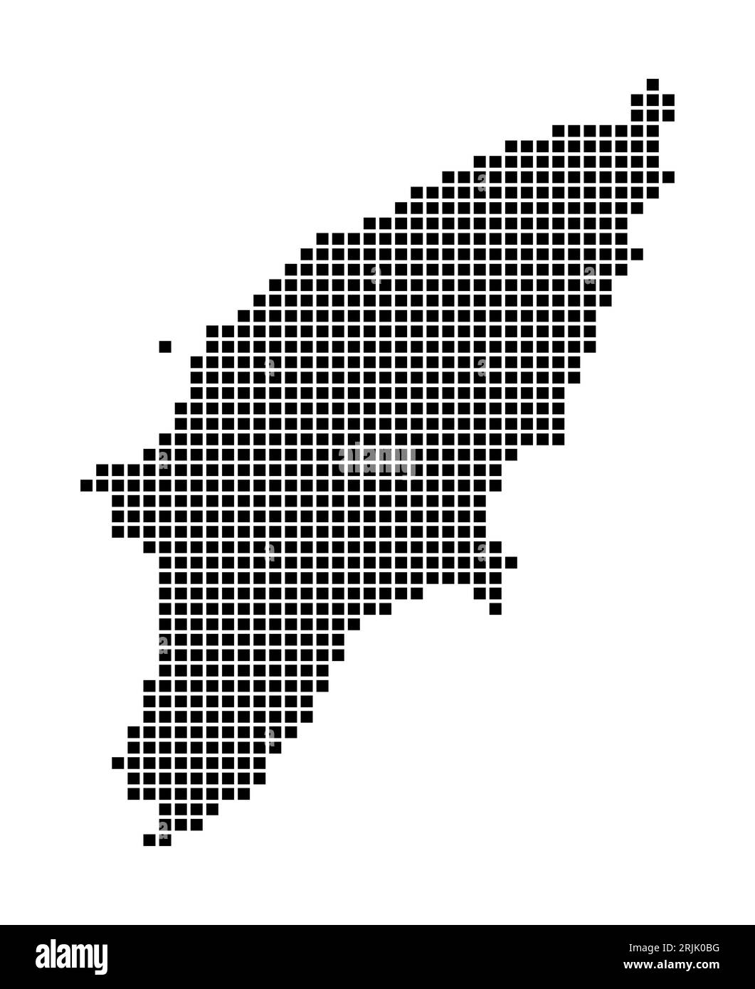 Rhodes map. Map of Rhodes in dotted style. Borders of the island filled ...