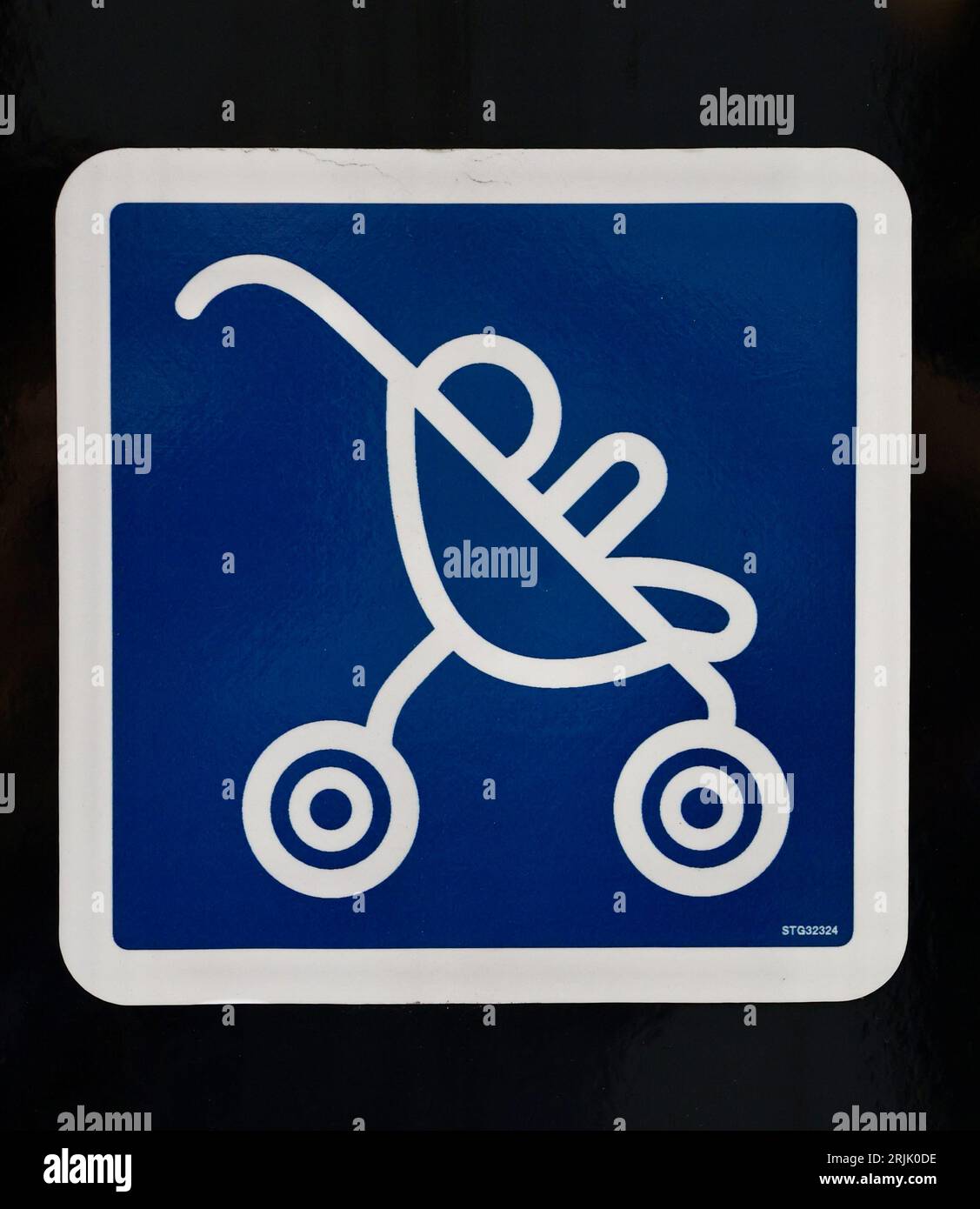 Baby Stroller Accessibility Signage on a New York City Bus Stock Photo ...