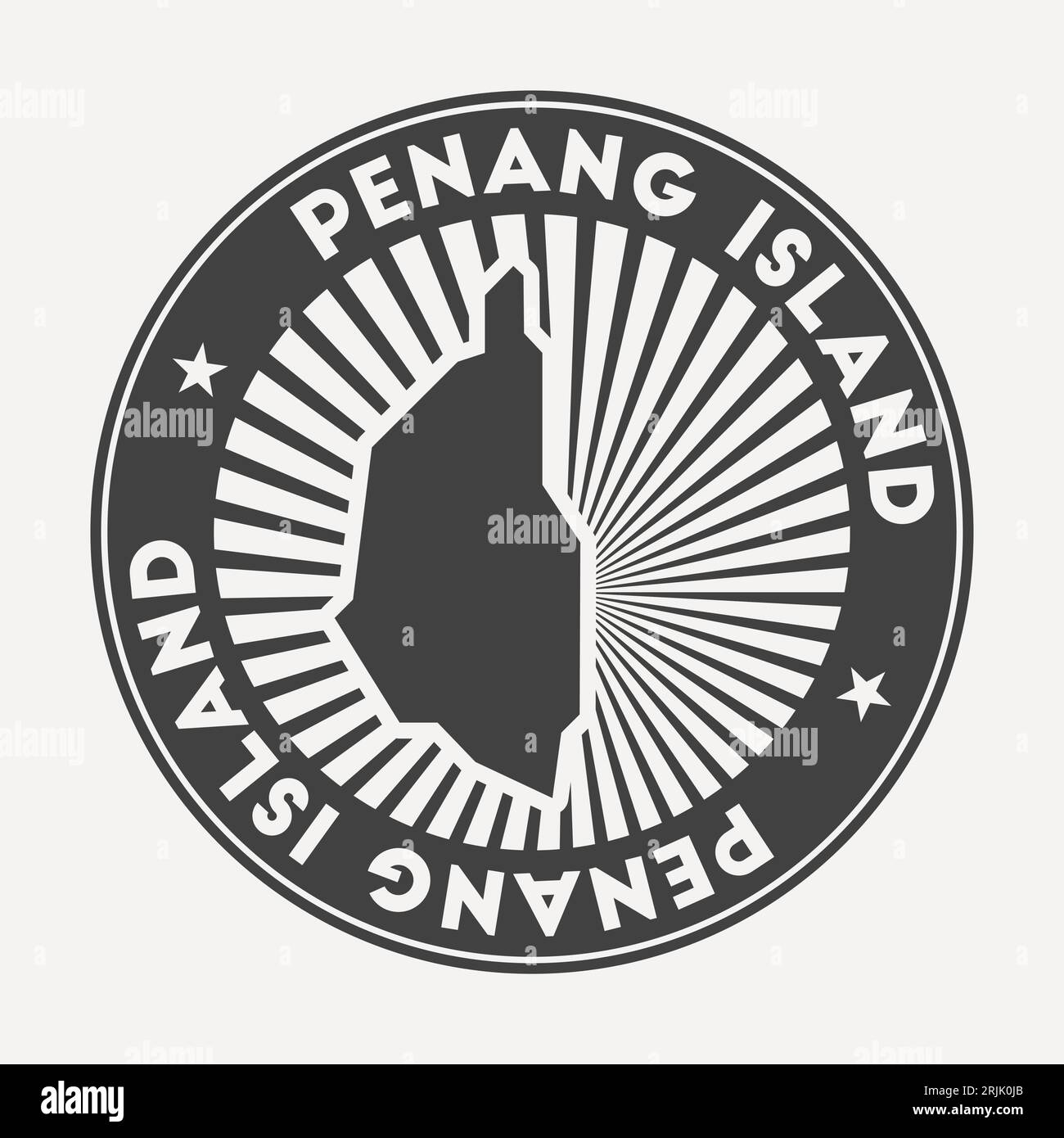 Penang Island round logo. Vintage travel badge with the circular name ...