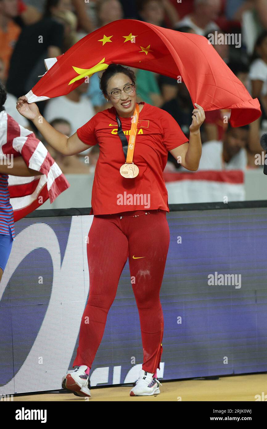Budapest, Hungary. 22nd Aug, 2023. Feng Bin of China celebrates after ...