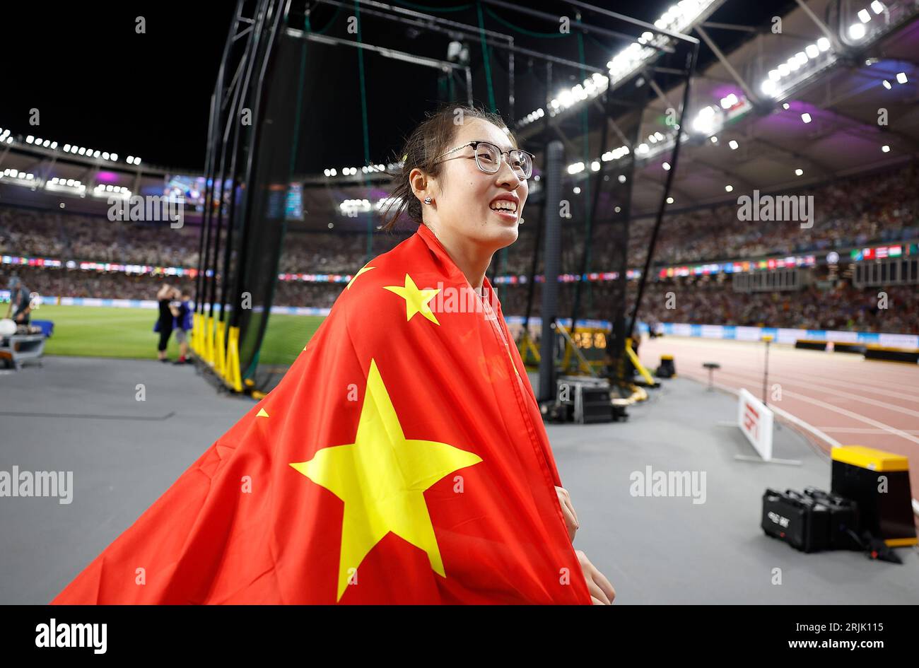 Budapest, Hungary. 22nd Aug, 2023. Feng Bin of China celebrates after ...