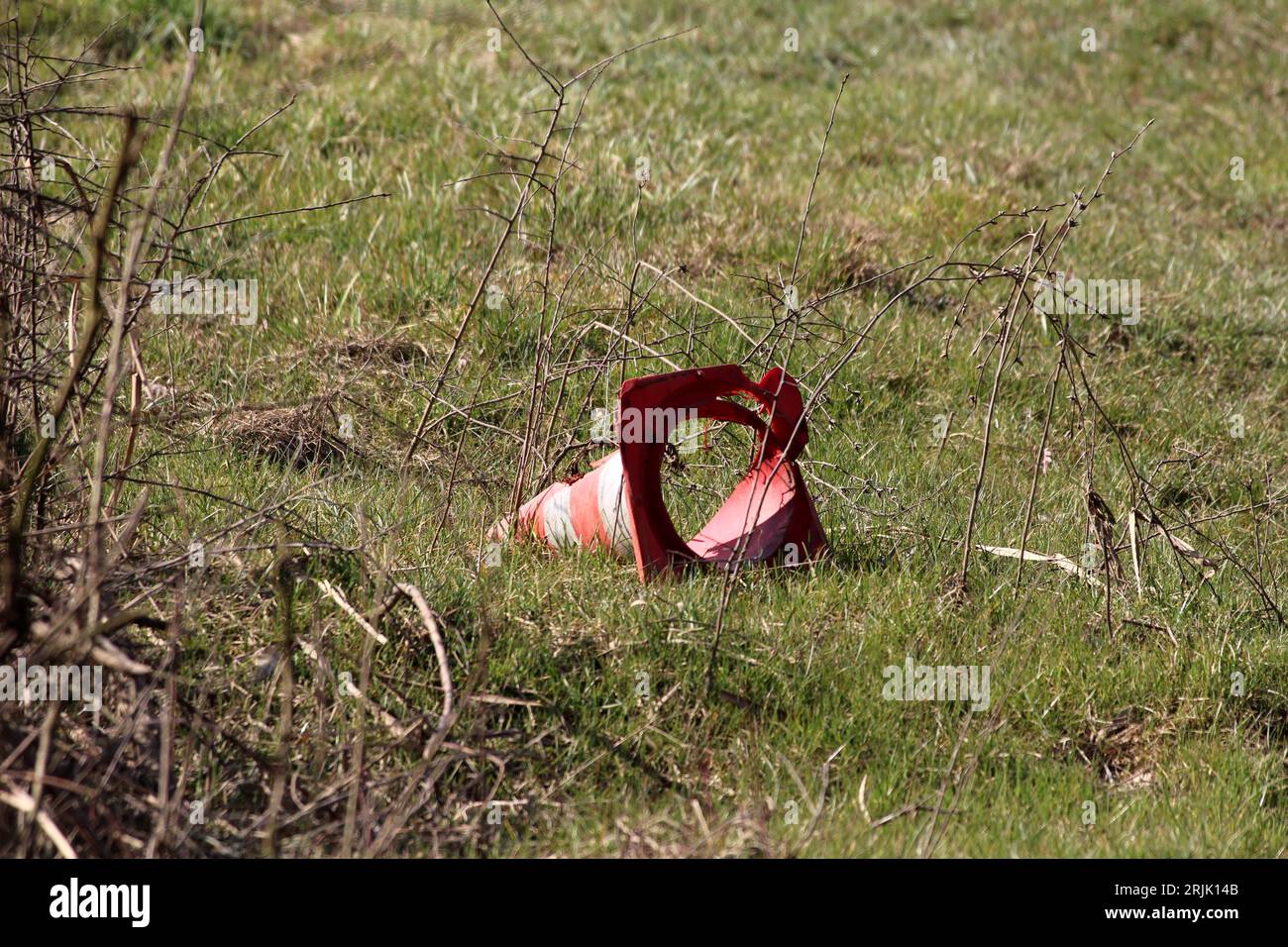 Traffic cone thrown away hi-res stock photography and images - Alamy