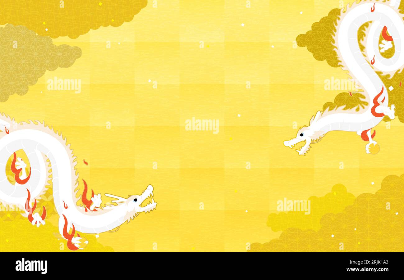 The descending dragons, Japanese Pattern Clouds and Gold Leaf like ...