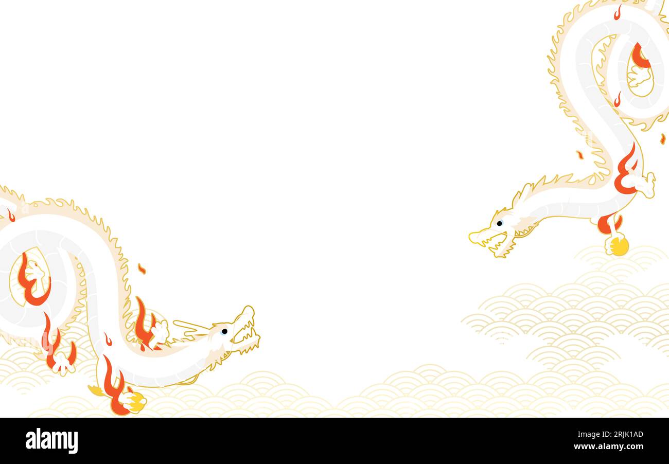 The ascending and descending dragons and Japanese traditional ...