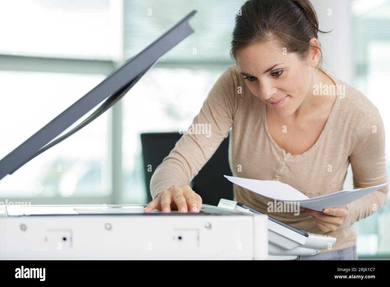 Man woman copier office hi-res stock photography and images - Alamy