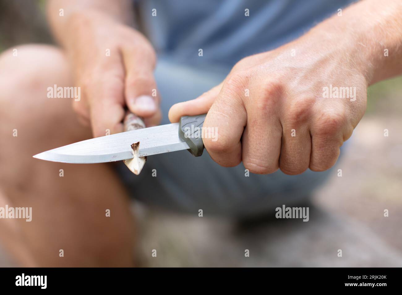 Man using special knife hi-res stock photography and images - Alamy