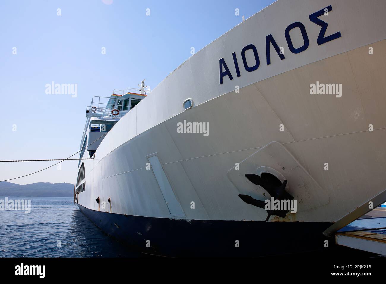 Glyfa village, Greece - August 15, 2023: Ferryboat docked at the ...