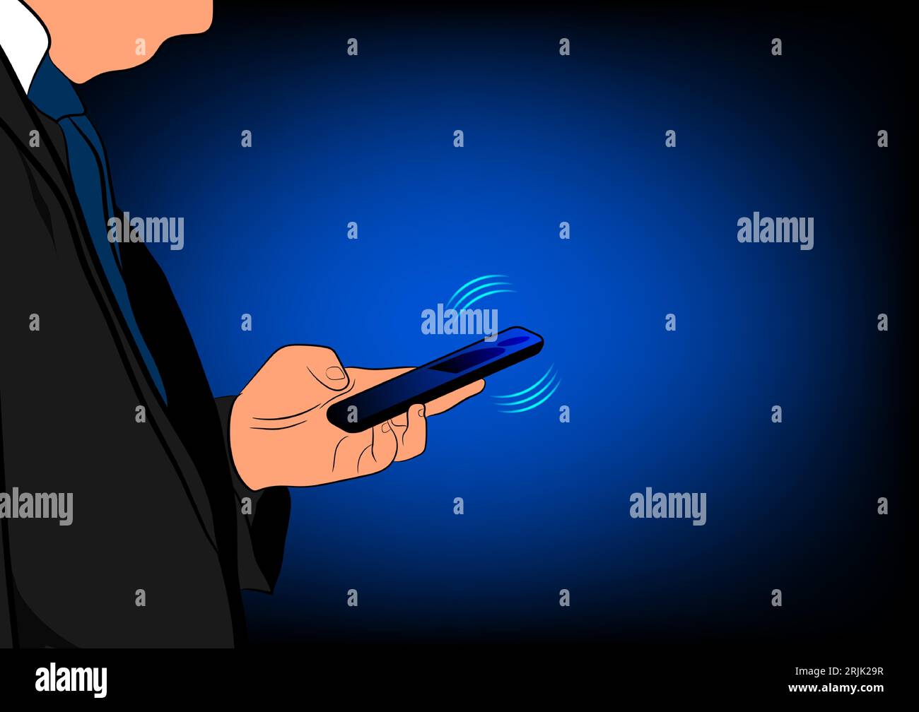 Businessmen using a mobile phone, concept mobile connection any ware ...