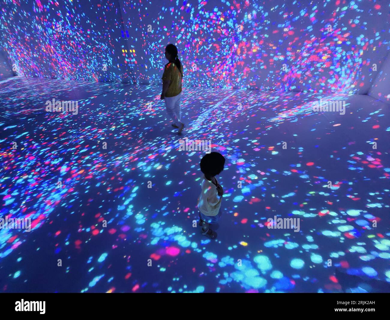 People visit the China Optics Valley AI Art Exhibition in Wuhan City ...