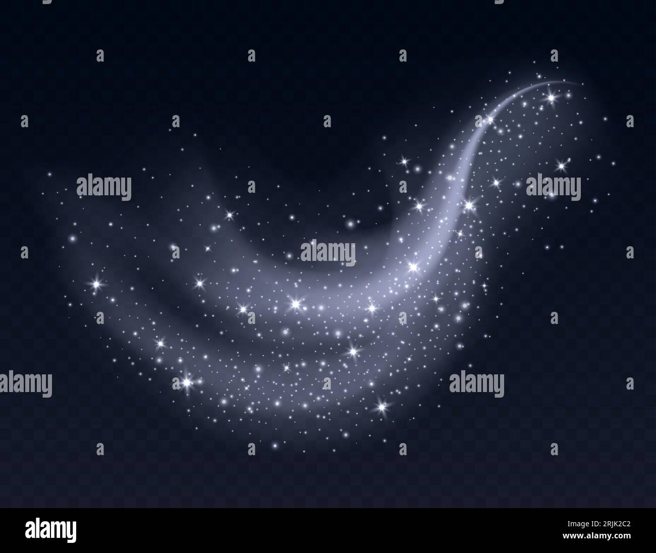 Silver dust cloud with sparkles isolated on dark background. Stardust sparkling background Stock ...