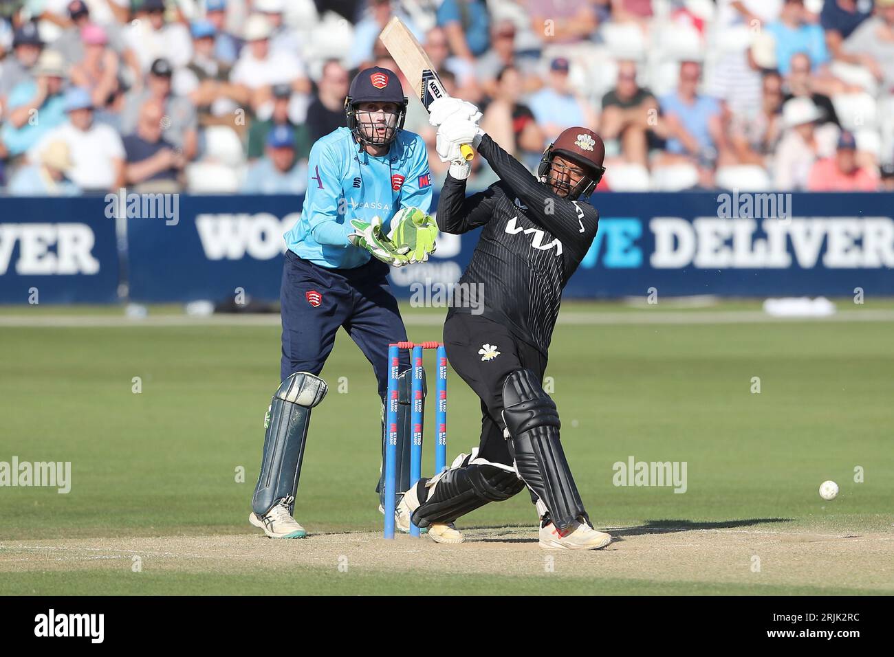 Ryan Patel in batting action for Surrey during Essex Eagles vs Surrey ...